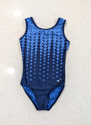 Destira Gymnastics Dance Leotard Child medium Ultra Soft RAZORBACK Blue ...