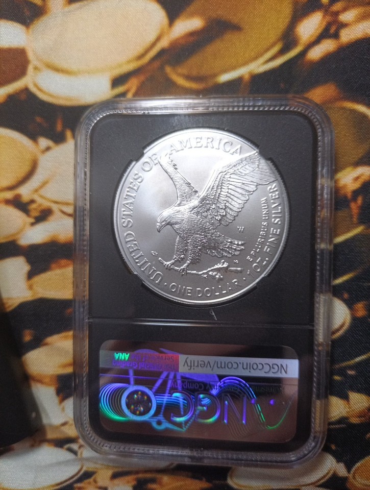 2025 W American Silver Eagle NGC MS70 FDOI. SIGNED ANNA CABRAL E174-75 ...