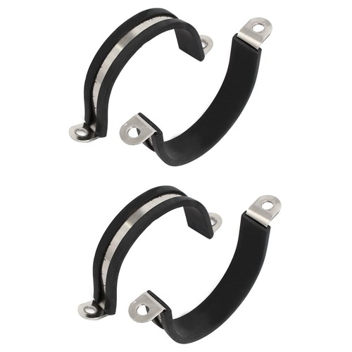 45mm Dia Rubber Lined U Shaped 304 Stainless Steel Pipe Clip Hose Clamp ...