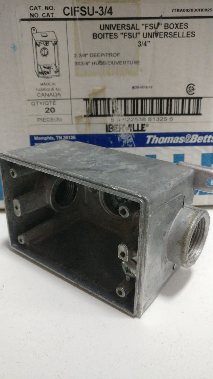 (x3) Thomas & Betts CIFSU-3/4 Junction box, FS - UNIVERSAL - 42067 HUBS ...