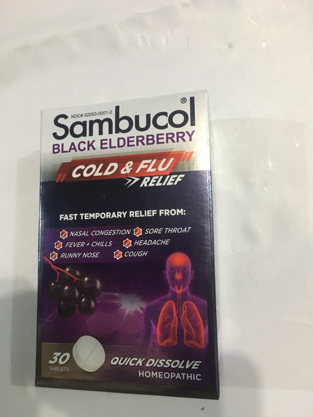 Sambucol Black Elderberry Cold and Flu Relief Tablets - 30 Count for ...