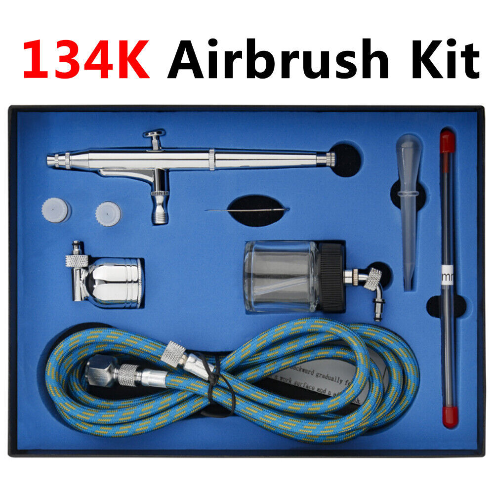 Mini Airbrush Compressor Kit Spray Gun Dual Action Air Brush Paint ...