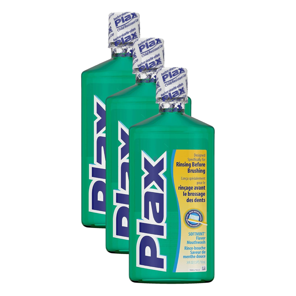 (Pack of 3) Plax Oral Rinse Mouthwash, Refreshing Soft Mint Flavor, (24 ...