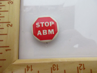 Vintage Red Stop Sign, STOP ABM Badge, Button, Pinback | eBay