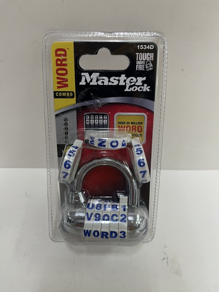 Lot 2 Master Lock 1534D White Padlock Set Your Own Word Numbers ...