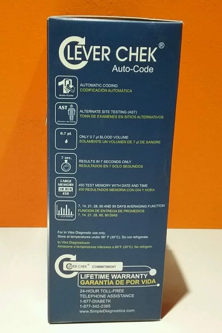 Clever Chek Auto-code Blood Glucose Meter 1 Count Each for sale online ...