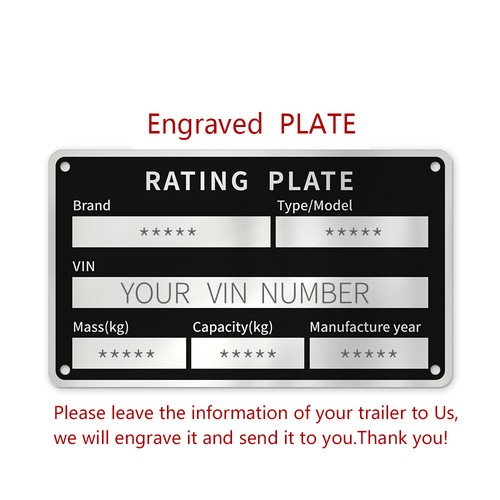 85mmX50mm Engraved Aluminum Vehicle ID Tag Trailer Plate Motorbike | eBay
