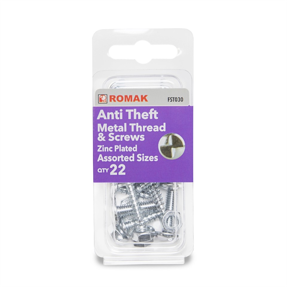 2x 22Pcs Pinnacle ANTI-THEFT SECURITY SCREWS FST030 Metal Threads *Aust ...