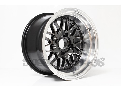 ROTA KENSEI WHEELS HYPER BLACK WITH POLISH LIP 15X9 -15 4X114.3 FOR ...
