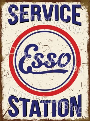 Esso Service Station Rustic Tin Metal Sign Man cave Garage Australian ...