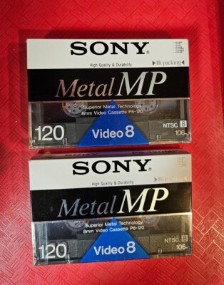 Lot of 2 SONY Metal MP 120 Video 8 Cassette NEW & Sealed | eBay