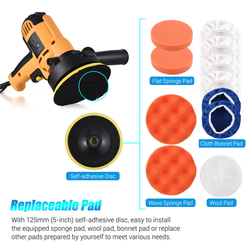 Electric Car Polisher Buffer Sander Polishing Machine 5"inch Buffing ...