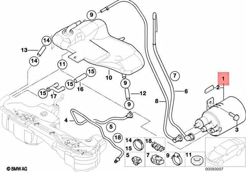 Genuine BMW E46 Vapor Canister Activated Charcoal Filter OEM ...