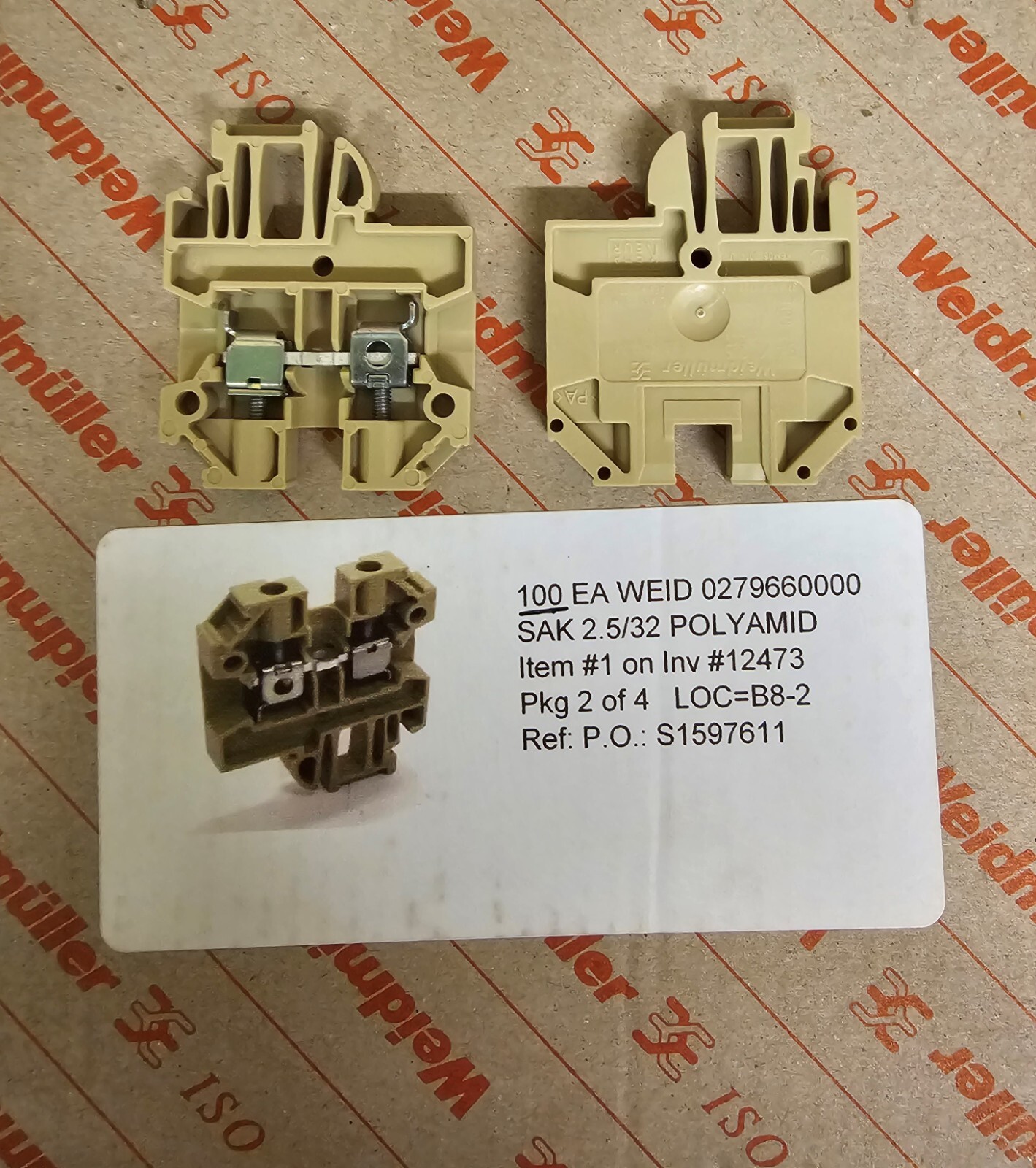 WEIDMULLER FEED THROUGH TERMINAL BLOCK SAK 2.5 0279660000 SCREW CLAMP ...