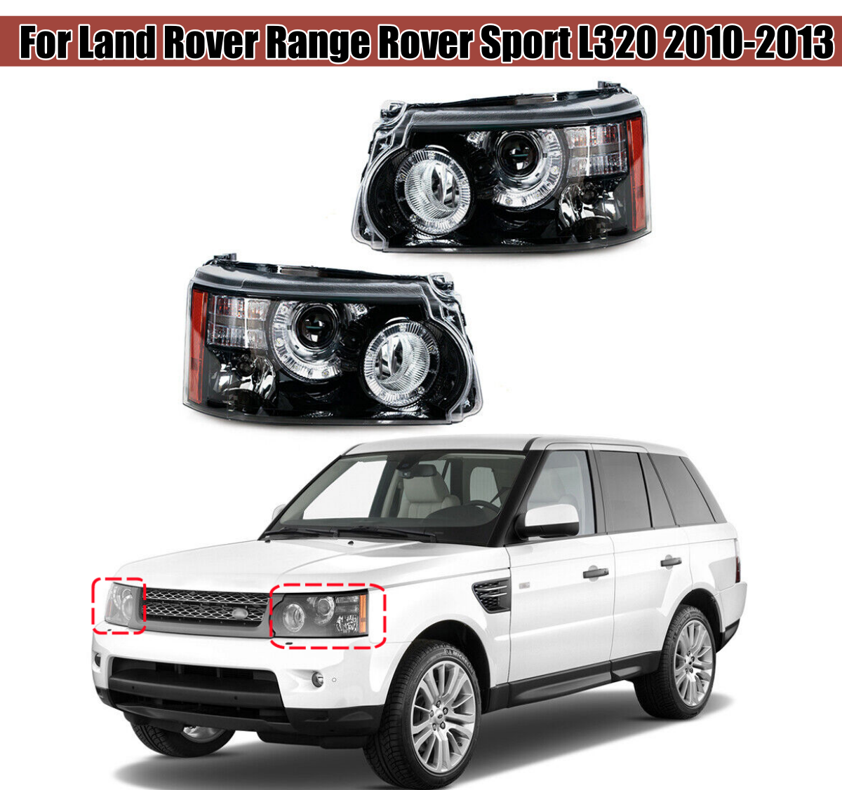 1 Pair Front Headlight Assembly For Land Rover Range Rover Sport L320 ...