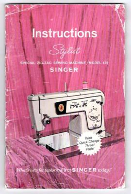 SINGER SEWING MACHINE ~ 1969 Stylist Special Zig Zag Instruction Book ...