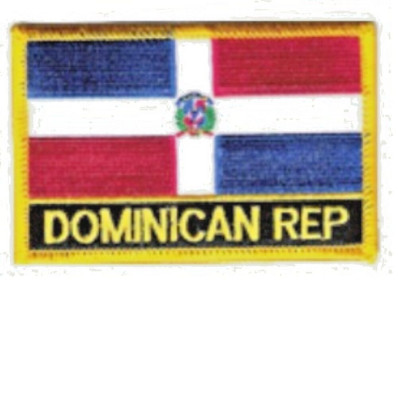 DOMINICAN REPUBLIC FLAG EMBROIDERED PATCH WITH NAME - IRON-ON - NEW 2.5 ...