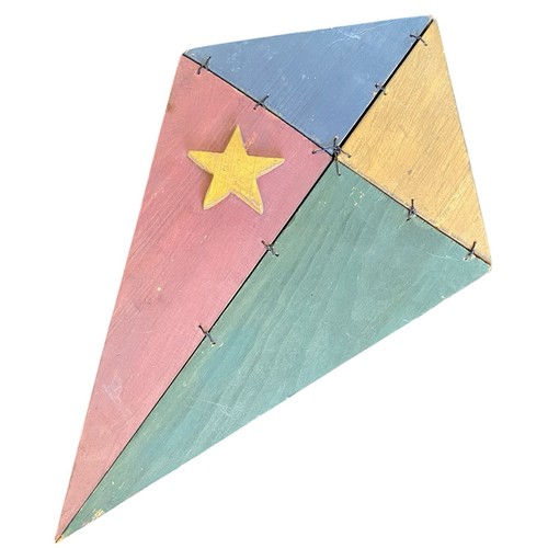 Boho Rustic Wooden Kite Wall Decor Pastel Colors Star 20” Handmade | eBay