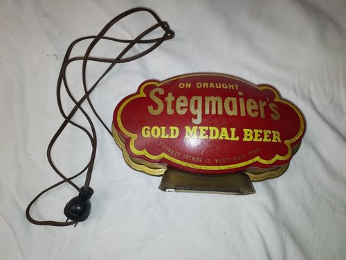 vintage Stegmaiers lighted beer sign, cash register topper,works nice ...