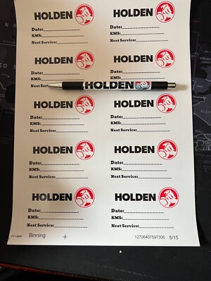 Holden Service Decals And Pen Commodore Vb Vc Ve Vf Vh Vl Vk Vn Vp Vr ...