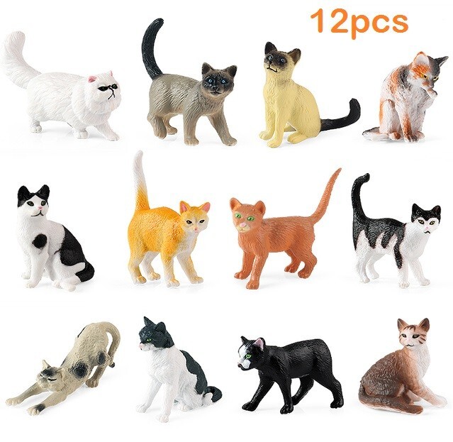 12pcs Cat Animal Toy PVC Action Figure Doll Kids Toys Party Gifts | eBay