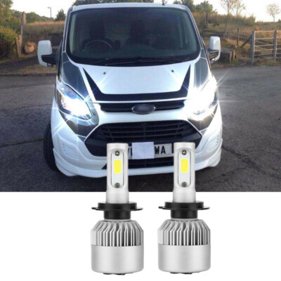 FOR FORD TRANSIT CUSTOM 2012+ 2x H7 Kit Car LED Head light Bulbs PURE ...