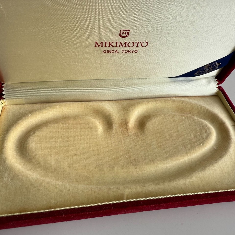 Mikimoto Pearl Necklace Vintage Jewelry Case Box Dark Red Mitsukoshi ...