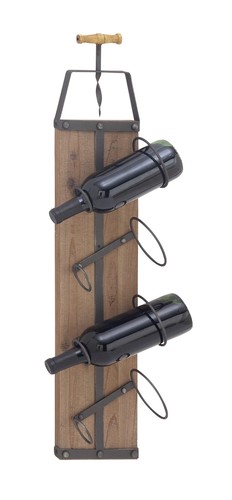 DecMode 8" x 32" Brown Wood 4 Bottle Wall Wine Rack, 1-Piece | eBay