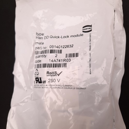 Harting 09140122632 Han DD Quick-Lock module termination male-bag of 2 ...