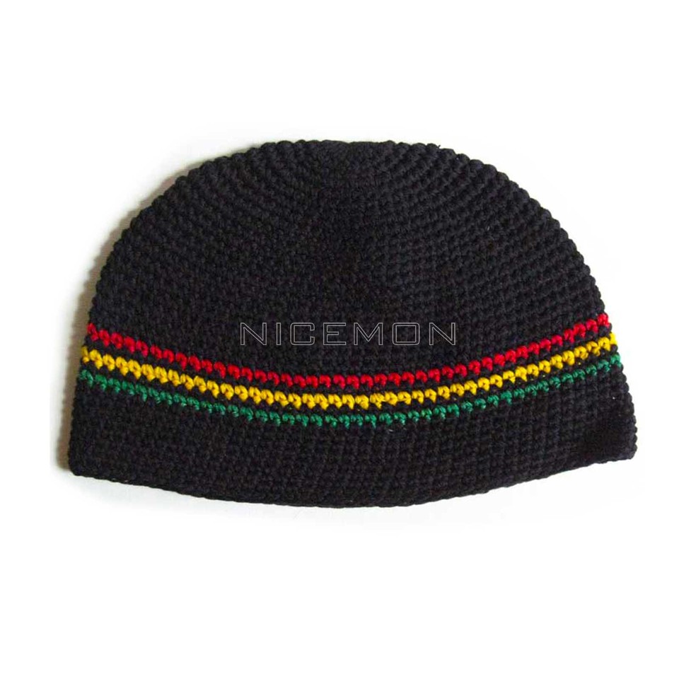 Skullcap Skull Cap Kufi Rasta Surfer Reggae Jamaica Handmade 100% ...