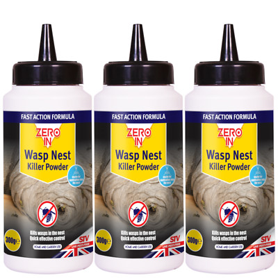 3 x Zero In Wasp Nest Killer Powder Pest Control Puff Spray Insecticide ...