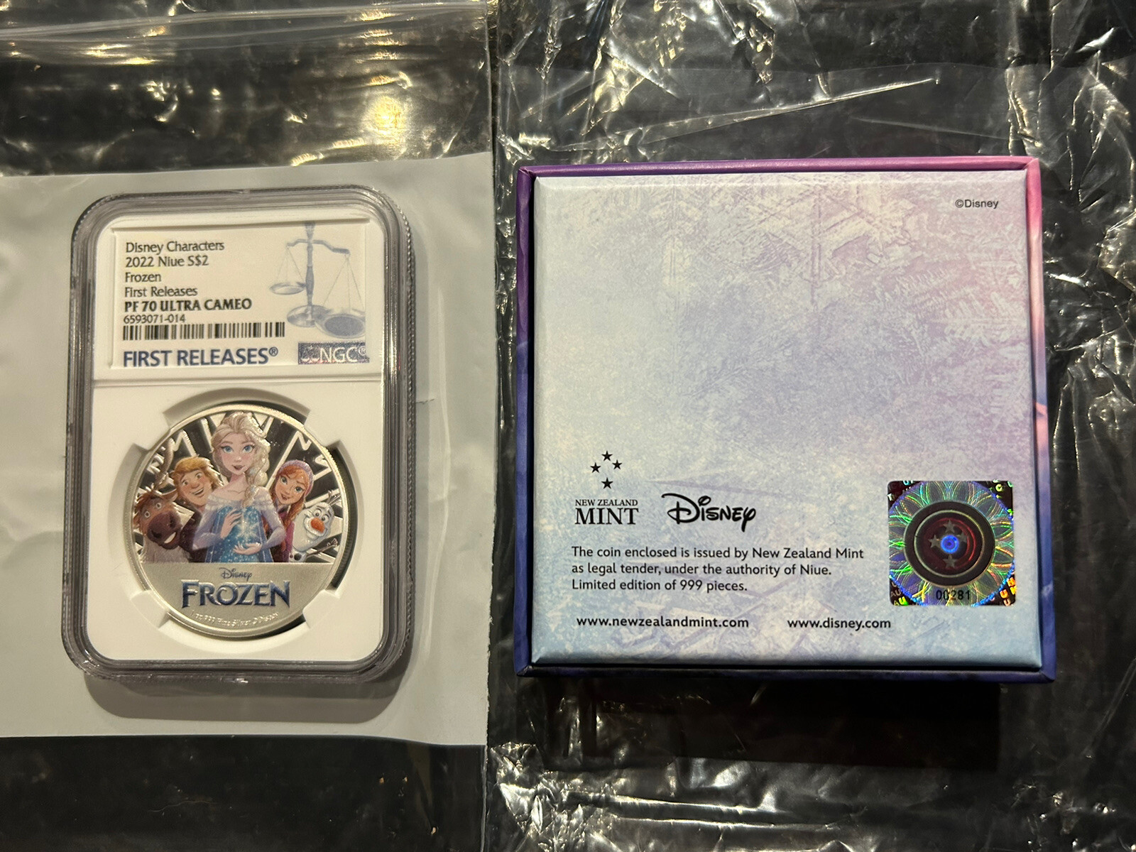 2022 Niue Frozen Disney Characters 1oz Silver coin $2 NGC PF70 FR Elsa ...