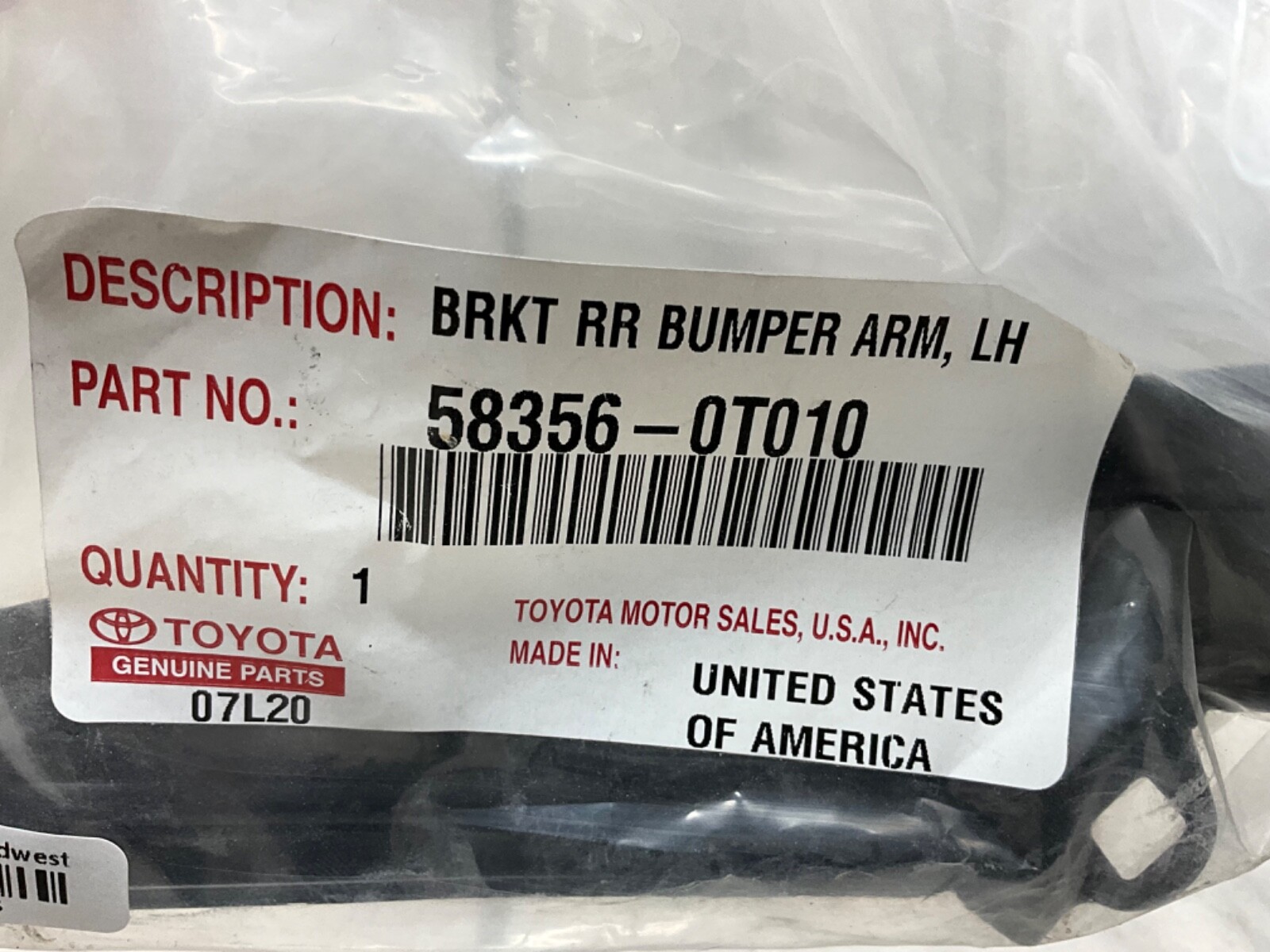 TOYOTA 583560T010 Genuine OEM Factory Original Side Brace for sale ...