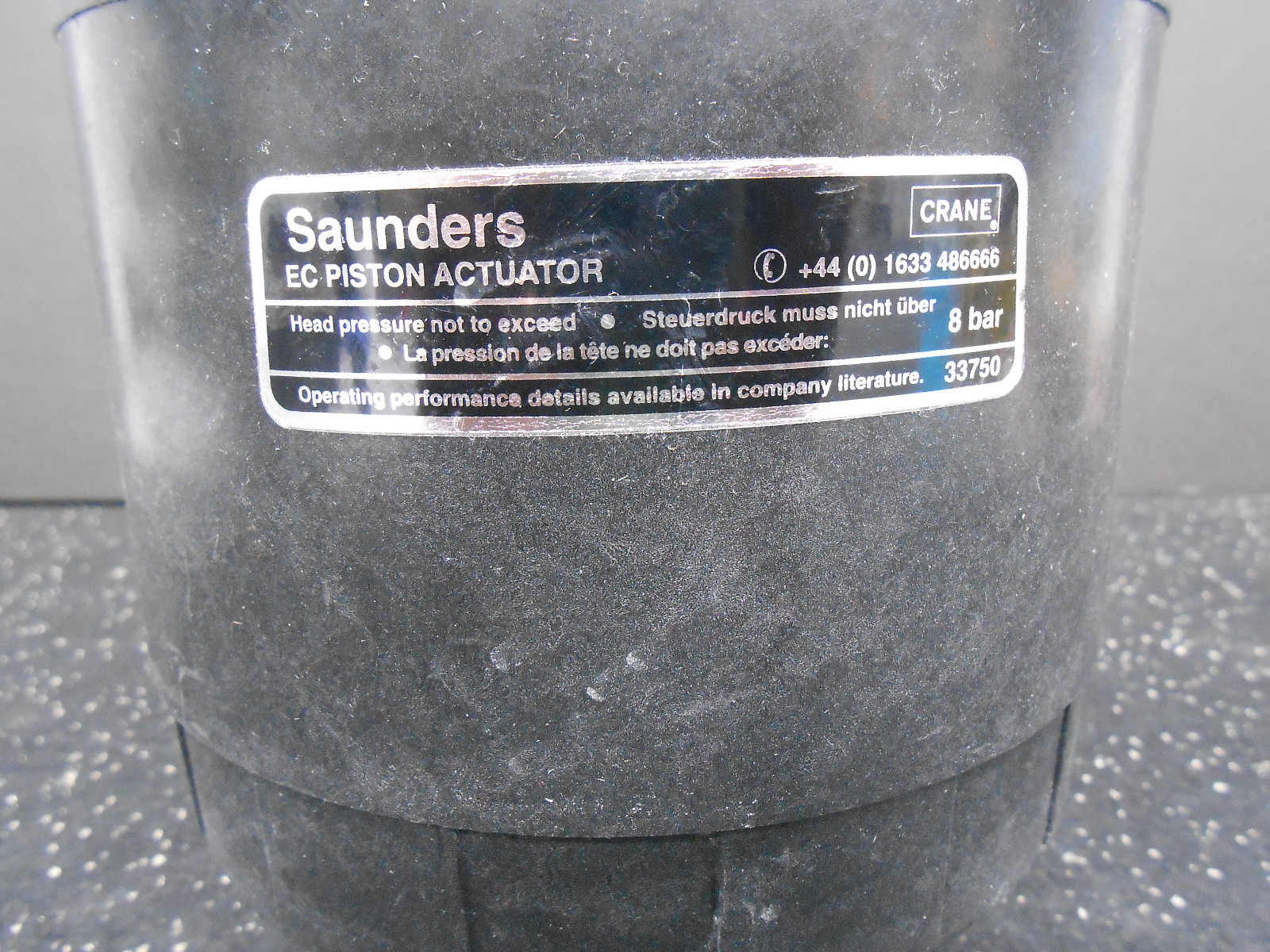 SAUNDERS CRANE EC PISTON ACTUATOR 8 BAR 33750 DN40 | eBay