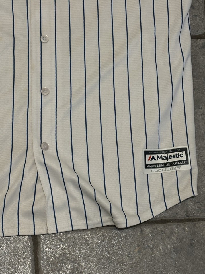 Jacob deGrom #48 New York Mets World Series MLB Jersey White Pinstripe ...