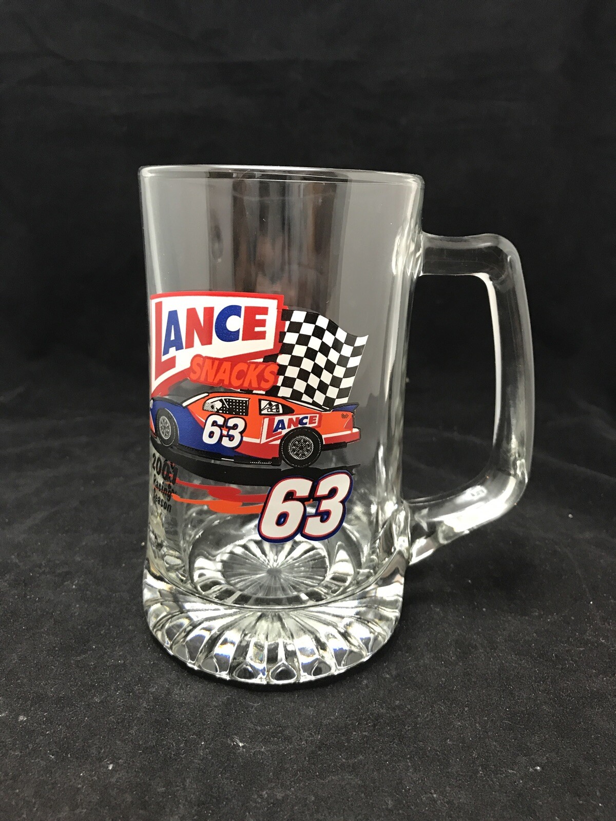 NASCAR Racing Lance Snacks #63 Glass Mug Beer Stein Vintage 2001 6 12 ...