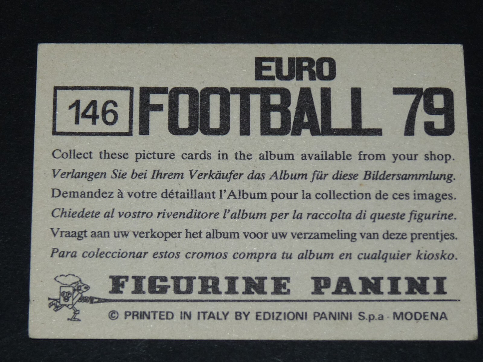 PANINI FOOTBALL EURO FOOTBALL 79 1978-1979 #146 ANDERLECHT RENSENBRINK ...