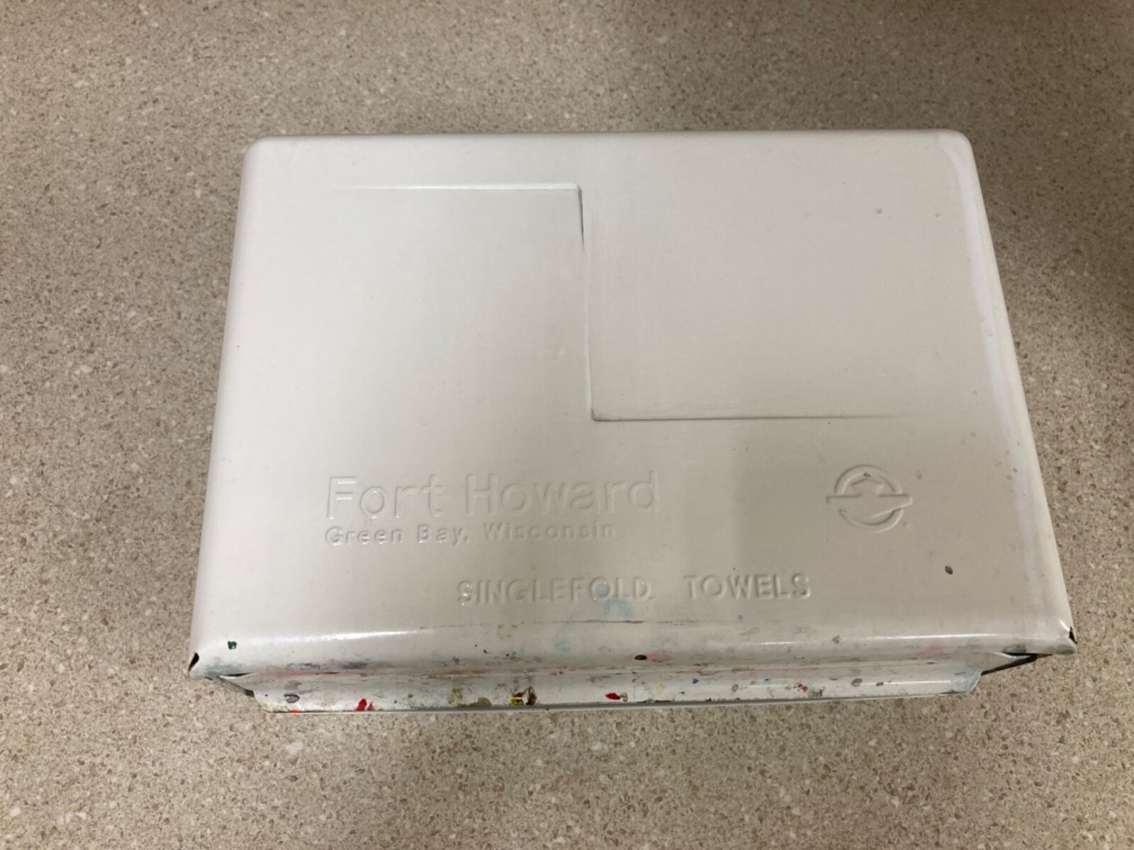 fort howard white metal singlefold paper towel dispenser | eBay