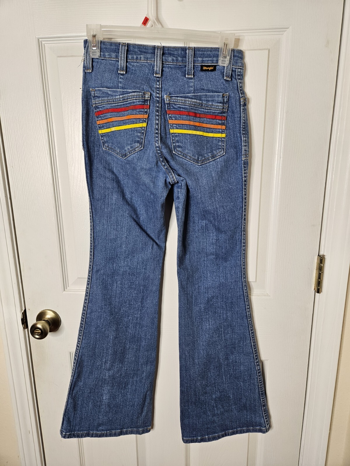 Wrangler x Modcloth Retro 70s Flare Rainbow Pocket Hi… - Gem