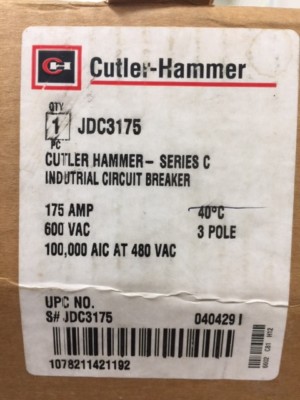 NEW IN BOX - EATON CUTLER HAMMER JDC3175 175 AMP 600V JDC 100K | eBay