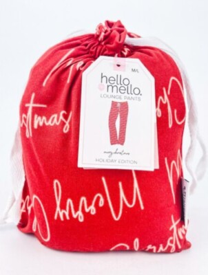 Hello-Mello- "Merry Christmas " Printed Lounge/Sleepwear Pants & Bag | eBay