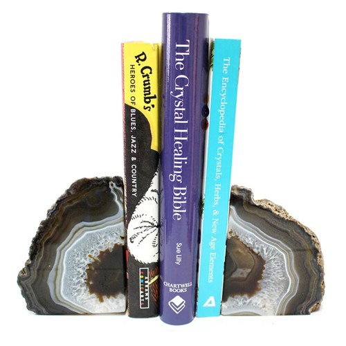 1Pair Natural Geode Book end Natural Agate Bookend Crystal Bookend Home ...