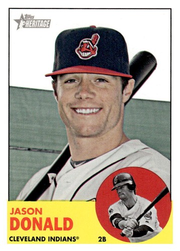 2012 Topps Heritage Jason Donald #317 Cleveland Indians Baseball Card ...
