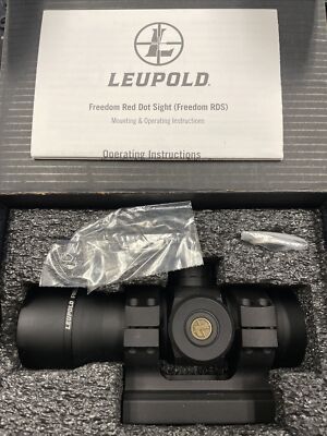Leupold Freedom RDS 1x34mm Red Dot Sight with Mount + Scope Covers READ ...