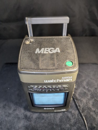 Sony MEGA Watchman FD-510 B&W TV-FM/AM Radio With Power Cord Olive ...