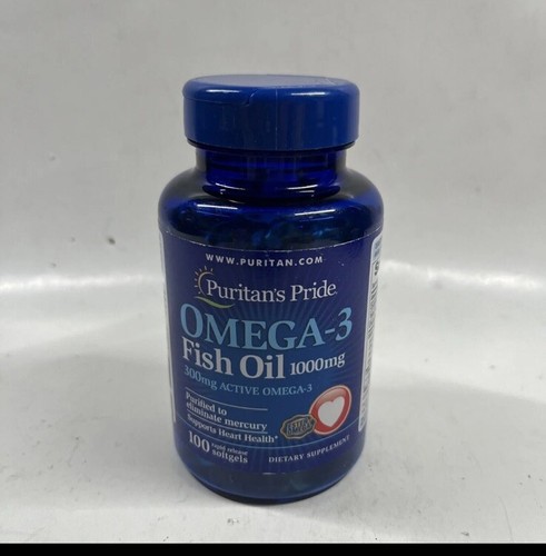 Omega-3 Fish Oil Coated 1000 mg (300 mg Active Omega-3)-100 Coated ...