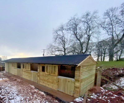 12' x 36' Stables Plus 12' Tack Room Wooden Stable Block Static 25mm ...