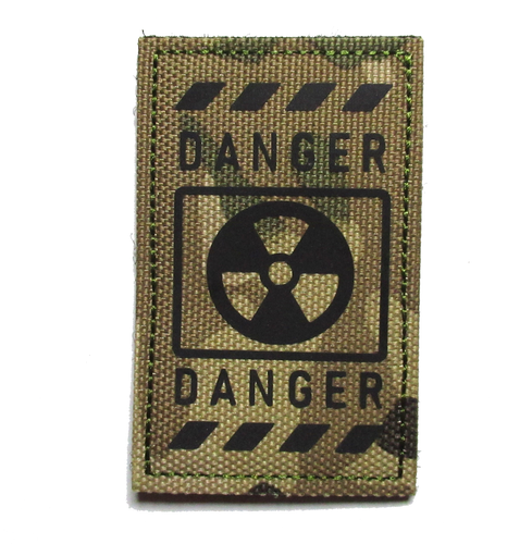 Patche Danger radioactif logo PVC 3D camo tactical patch scratch hook ...