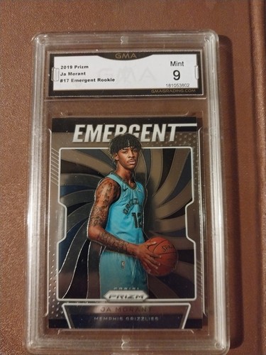 2019 JA MORANT PANINI PRIZM EMERGENT ROOKIE CARD RC #17 GRADED GMA 9 ...