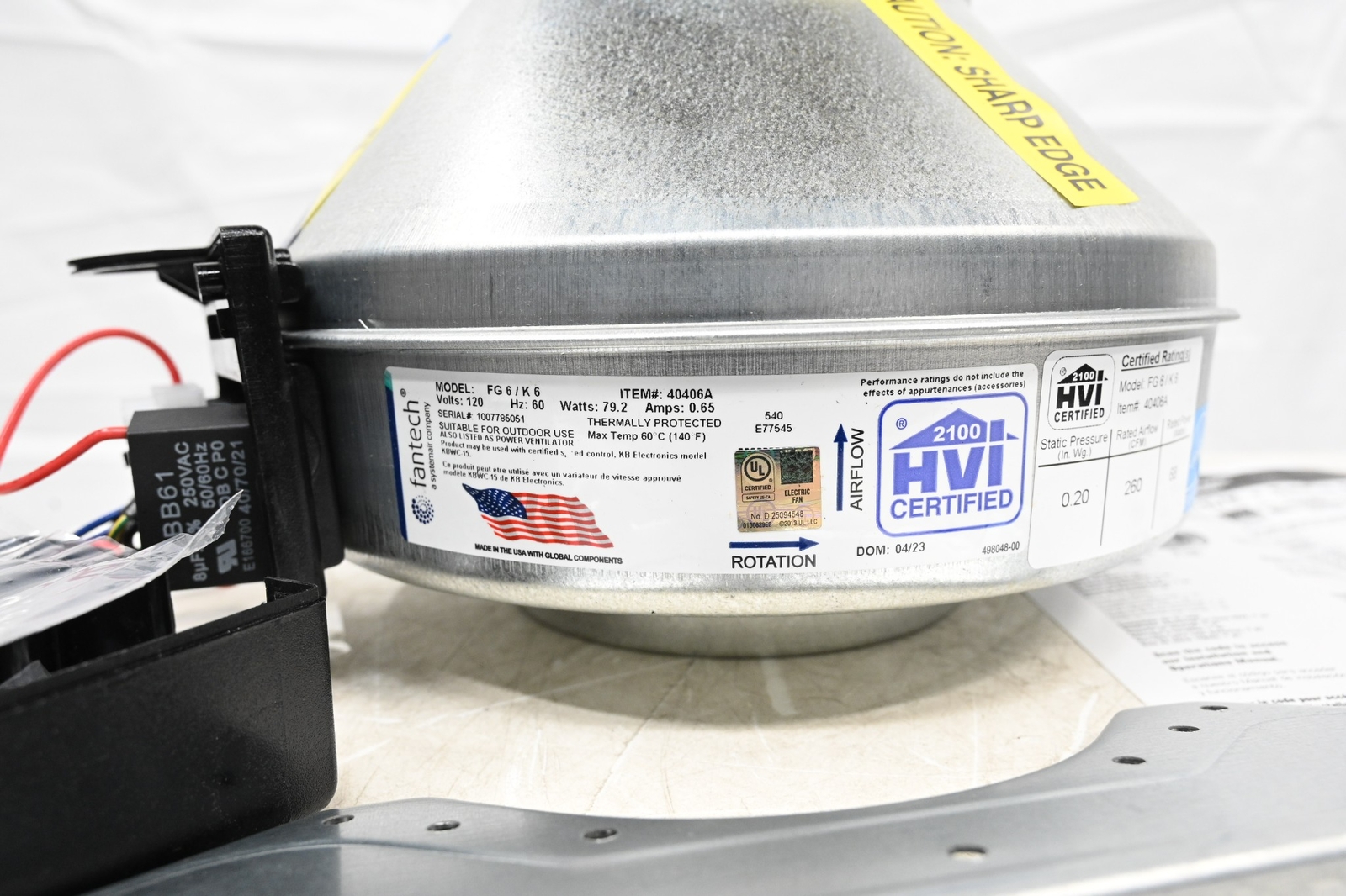 Fantech FG6 Exhaust Fan - Silver for sale online | eBay